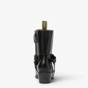 Fendi Double O Calf Leather Ankle Boots