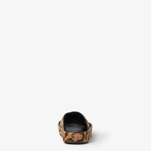 Fendi Animalier Print Hair-on Leather Slides