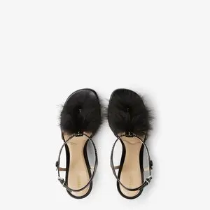 Fendi Noir Calf Leather Stiletto Sandals