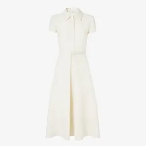 Fendi Fendi Ivory Wool And Silk A-Line Dress White