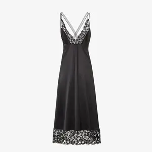Fendi Silk Midi Slip Dress With Embroidered Straps