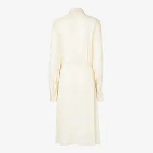 Fendi Silk Chevron Jacquard Midi Shirt Dress