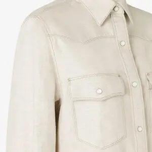 Fendi Selleria Long-sleeve Denim Shirt - White