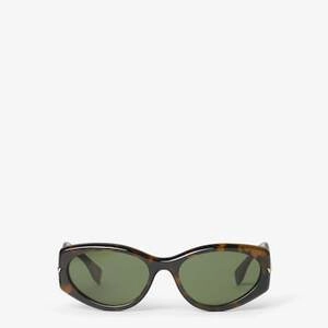 Fendi Screen Ochre Havana Acetate Sunglasses - Brown