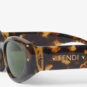 Fendi Screen Ochre Havana Acetate Sunglasses