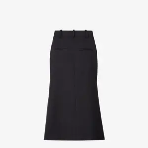 Fendi Grain De Poudre Wool Midi Skirt