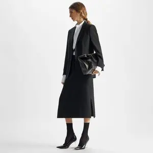 Fendi Grain De Poudre Wool Midi Skirt