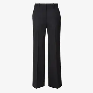 Fendi Grain De Poudre Wool Trousers - Black
