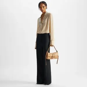 Fendi Grain De Poudre Wool Trousers - Black