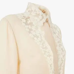 Fendi Georgette Shirt With Lace Inserts - Beige