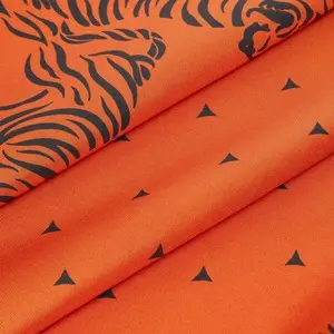 Fendi Silk Foulard With Tiger And Cuneo Motif - Orange