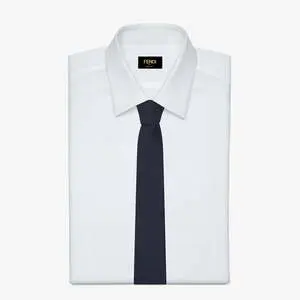 Fendi Ff Motif Silk Neck Tie - Blue