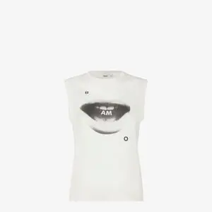 Fendi Ti Amo Graphics Print Sleeveless Top - White