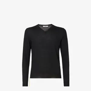 Fendi Wool V-neck Jumper - Black