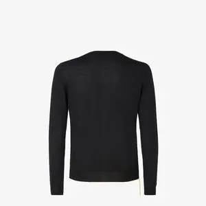 Fendi Long-sleeve V-neck Wool Jumper With Contrast Stitching