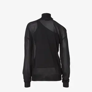 Fendi Silk Organza Turtleneck Jumper With Cut-out Detail
