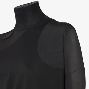 Fendi Silk Organza Turtleneck Jumper With Cut-out Detail