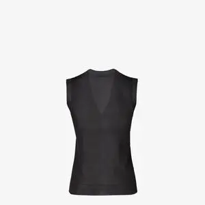 Fendi V-neck Sleeveless Silk Organza Top