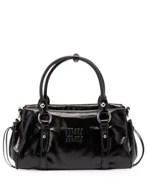 Miu Miu Shiny Leather Handbag - Black