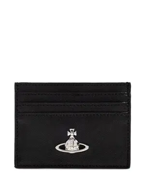 VIVIENNE WESTWOOD Flat Leather Washed Effect Cardholder - Black