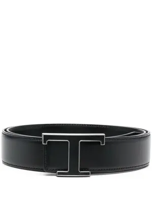 TOD`S T Timeless Reversible Leather Belt - Black
