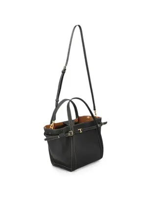 TOD`S Tod's Mini T Signature Leather Shopping Bag - Black