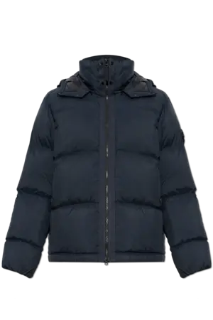 Stone Island Puffer Jacket With Hood - Navy Blue