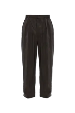 LEMAIRE Silk Pants With Belt - Brown