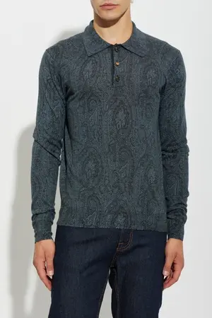 Etro Wool Long-sleeve Polo