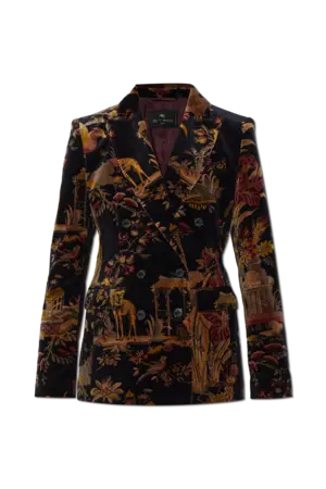 Etro Velvet Blazer With Colorful Print
