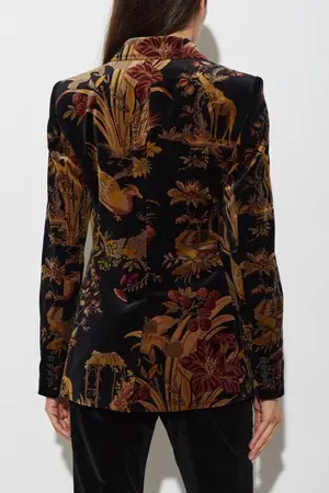 Etro Velvet Blazer With Colorful Print