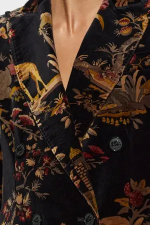 Etro Velvet Blazer With Colorful Print
