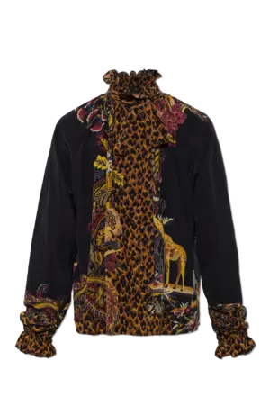 Etro Silk Top With Scarf - Black