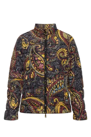 Etro Down Jacket With Stand-up Collar - Multicolour