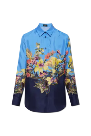 Etro Silk Shirt With Floral Motif - Multicolour