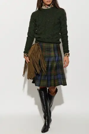 Etro Wool Skirt With Plaid Pattern