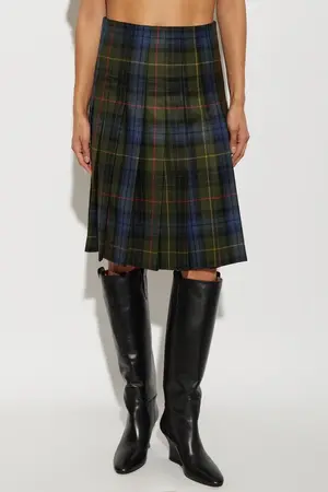 Etro Wool Skirt With Plaid Pattern