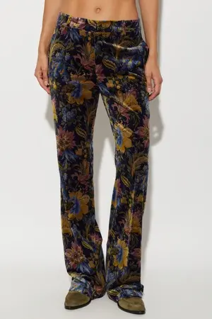 Etro Velvet Trousers With A Floral Motif