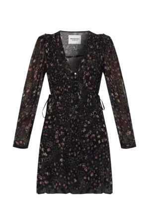 MARANT ETOILE Floral Print Mini Dress - Black