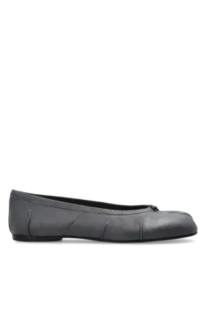 MAISON MARGIELA Leather Ballerinas With 'tabi' Cut-out - Grey