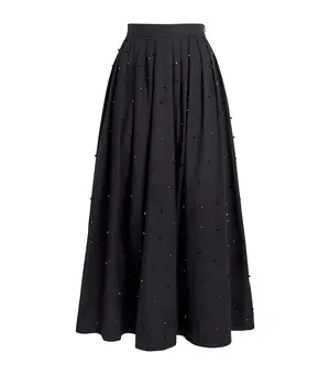 Maje Embellished Midi Skirt - Black