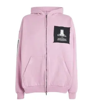 Balenciaga Cotton Printed Hoodie - Pink