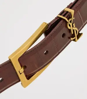 Saint Laurent Eeel Skin Cassandre Belt