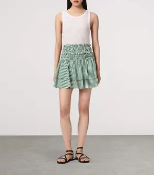 ALLSAINTS Cotton Stripe Kali Mini Skirt