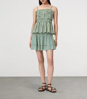 ALLSAINTS Cotton Stripe Kali Mini Skirt