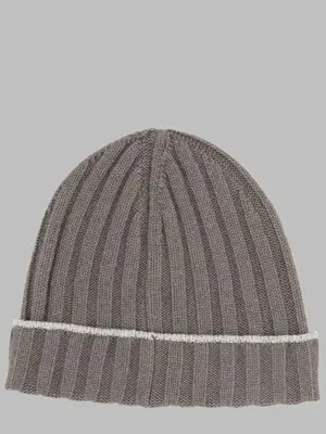 Brunello Cucinelli Ribbed Cashmere Beanie - Dove