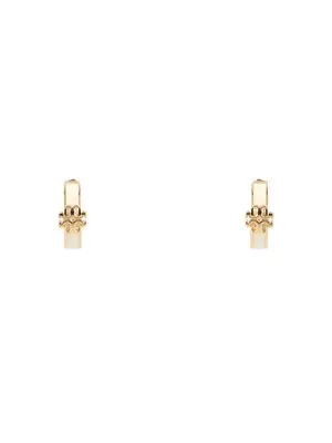 Tory Burch Enamel Icon Hoop Earrings - Gold