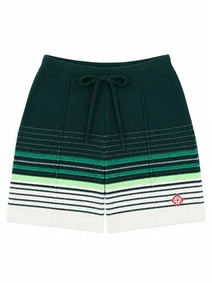 Casablanca Striped Bouclé Shorts - Green
