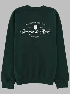 SPORTY & RICH Crewneck Sweatshirt With Logo Detail