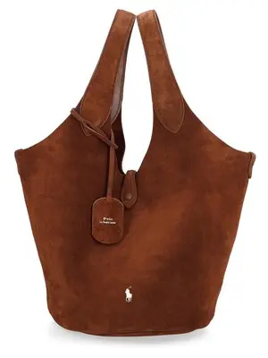 Polo Ralph Lauren Borsa "play" In Suede - Brown